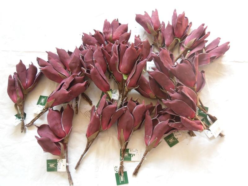 Foam magnolia donker rood, 24 stuks (Kavel nr: 412350, Eindtijd : 16 ...