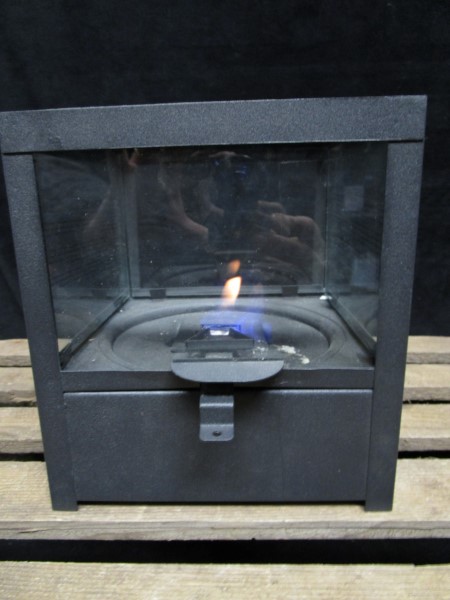 Zwart ijzer Bio ethanol tafel brander, 17x17x19 cm hoog, 1 stuks (Kavel ...