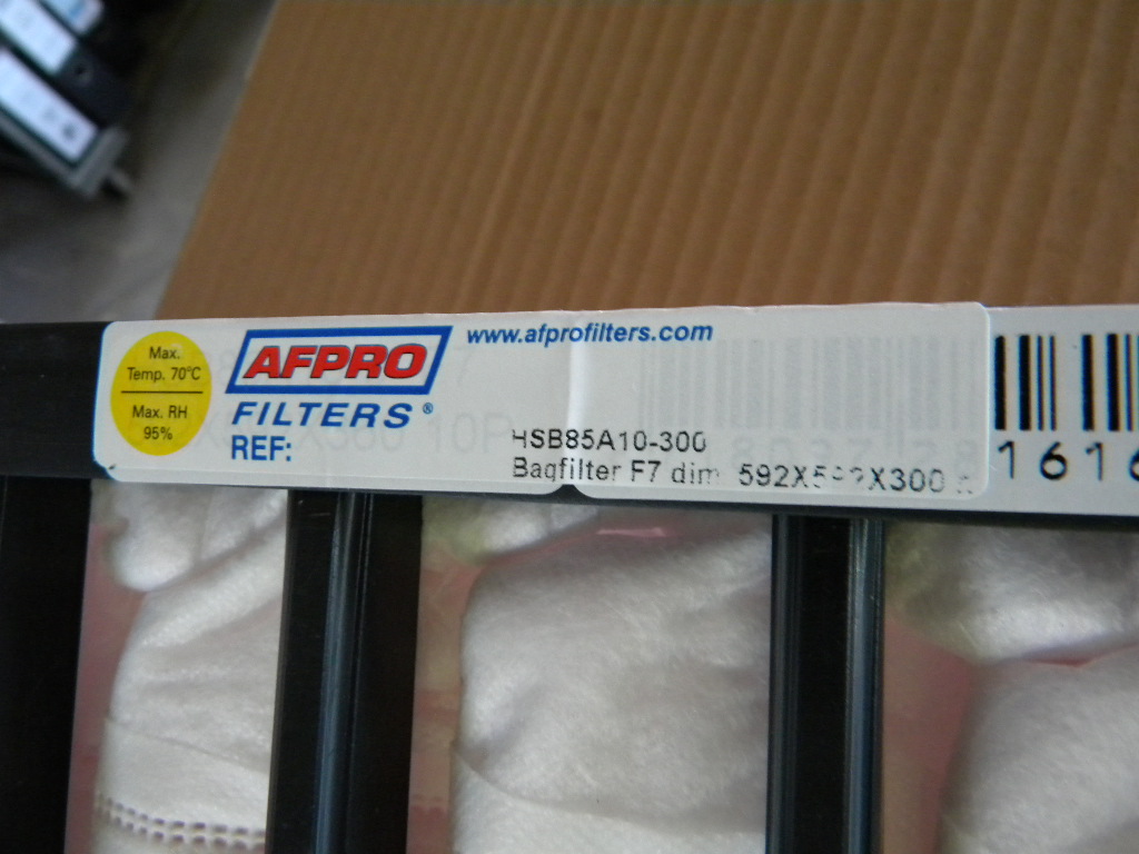 AFPRO filters, 2 stuks, Baqfilters, F7, 592x592x200 (Kavel nr: 414869 ...
