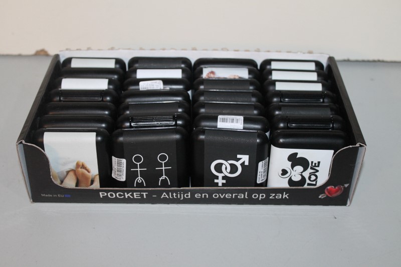 Display condoom doosjes 28 stuks in display 1 stuks (Kavel nr: 819029 ...