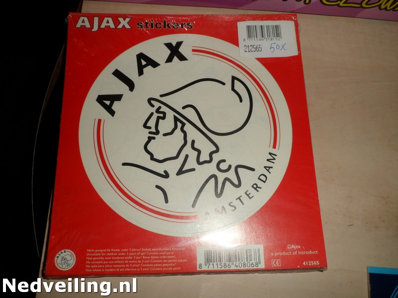 50x Ajax Sticker (Kavel nr: 823224, Eindtijd : 18 Jun. 2019 20:35:00 ...