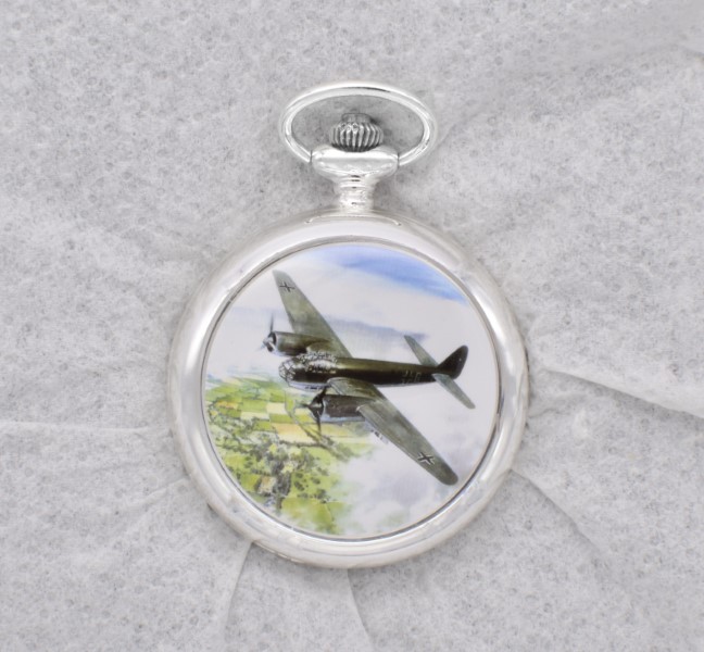 Verzilverd mechanisch zakhorloge - Moment in time' Unknown German Pilot ...